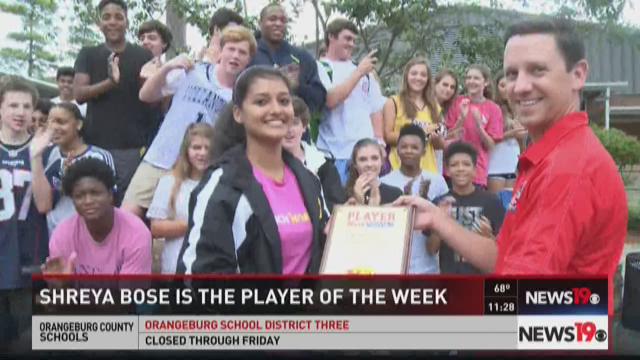 Shreya Bose Is The News19 Player of the Week | wltx.com